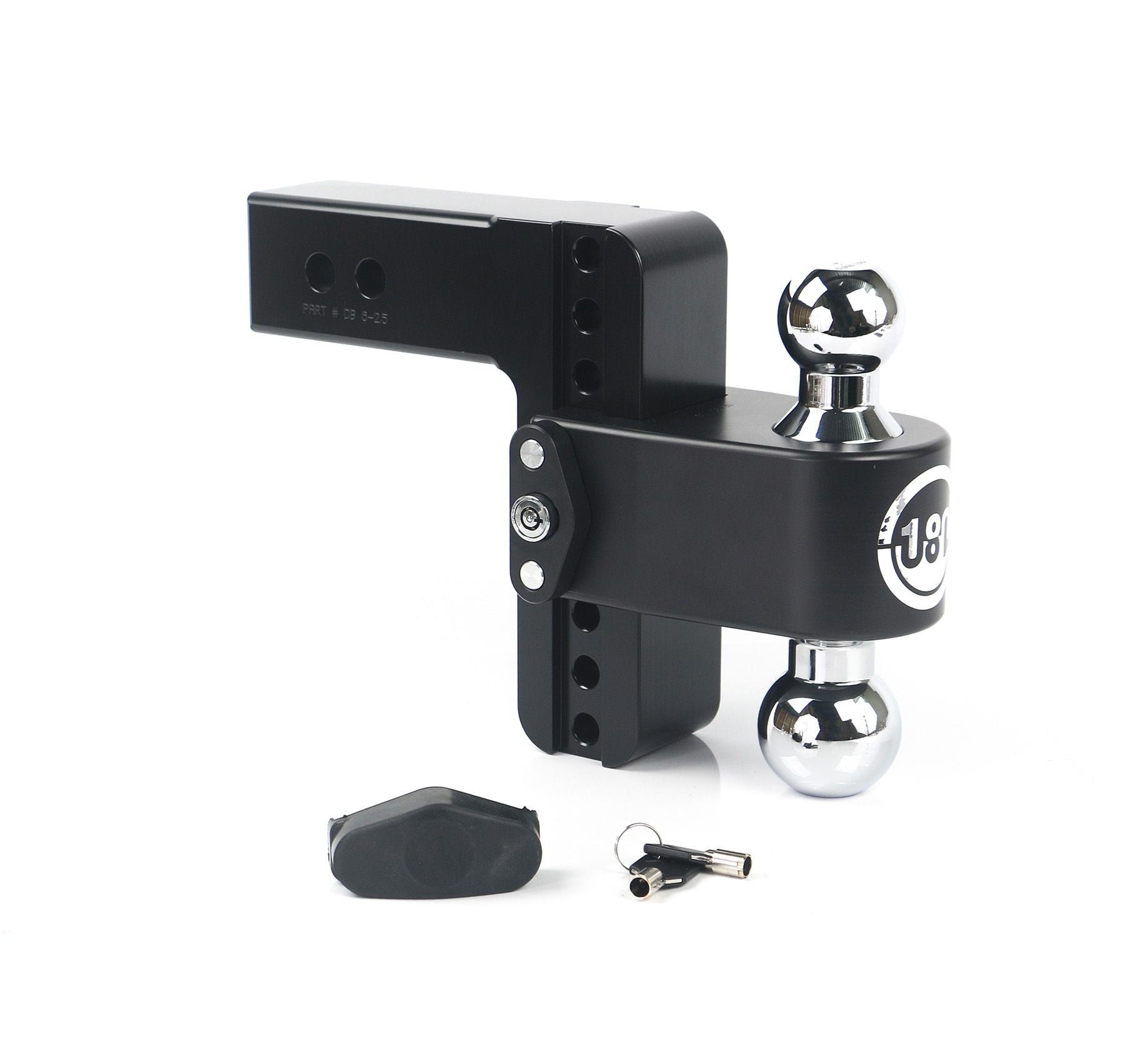 Weigh Safe Black Cerakote Aluminum Turnover Ball 6" Drop Hitch w/ 2.5"
